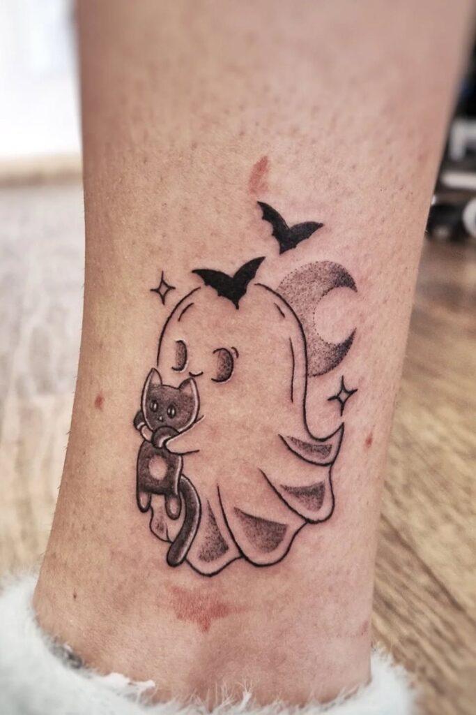 23 Small Ghost Tattoo Ideas That Are Cute And Full Of Personality
