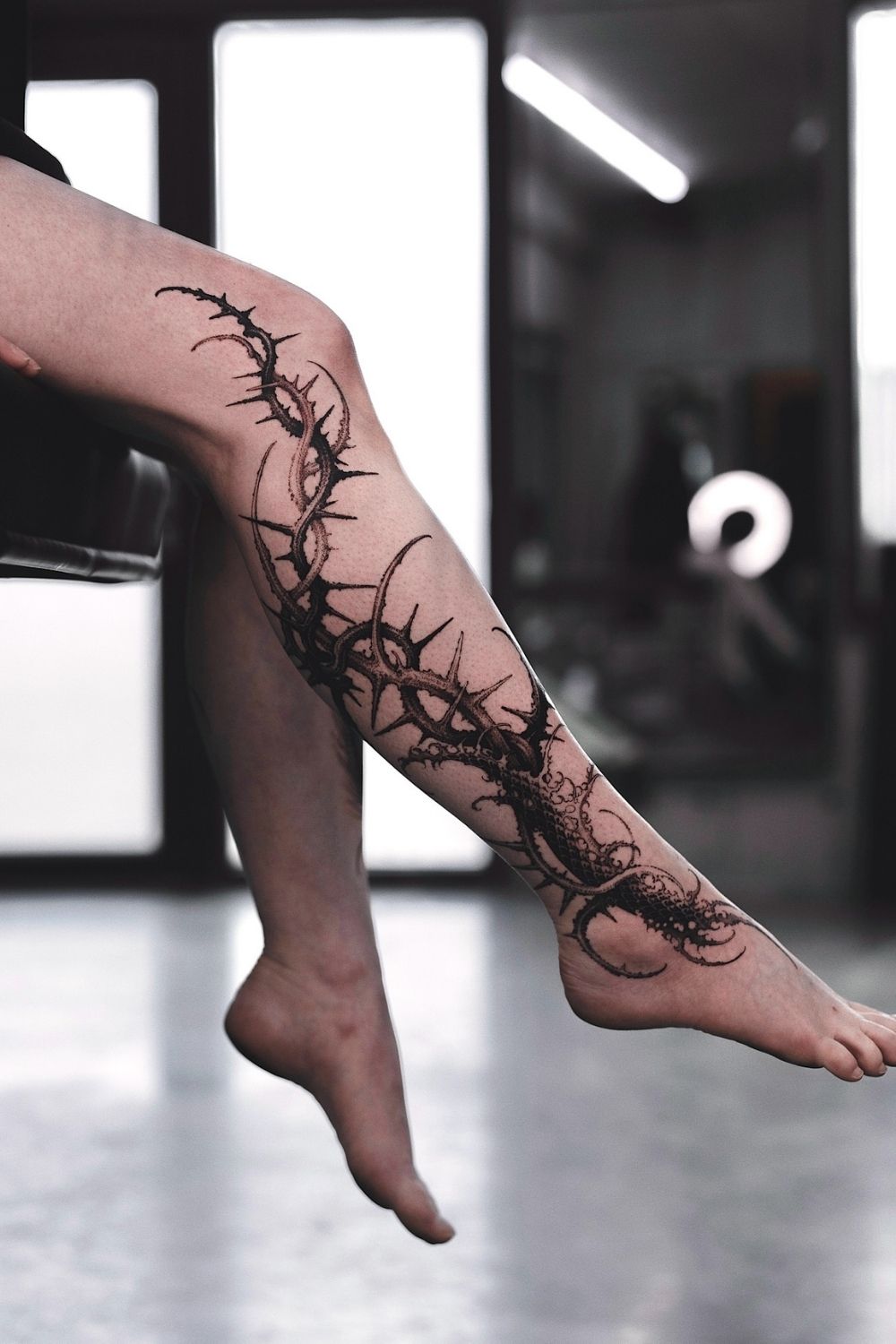 20 Goth Leg Tattoo Inspiration